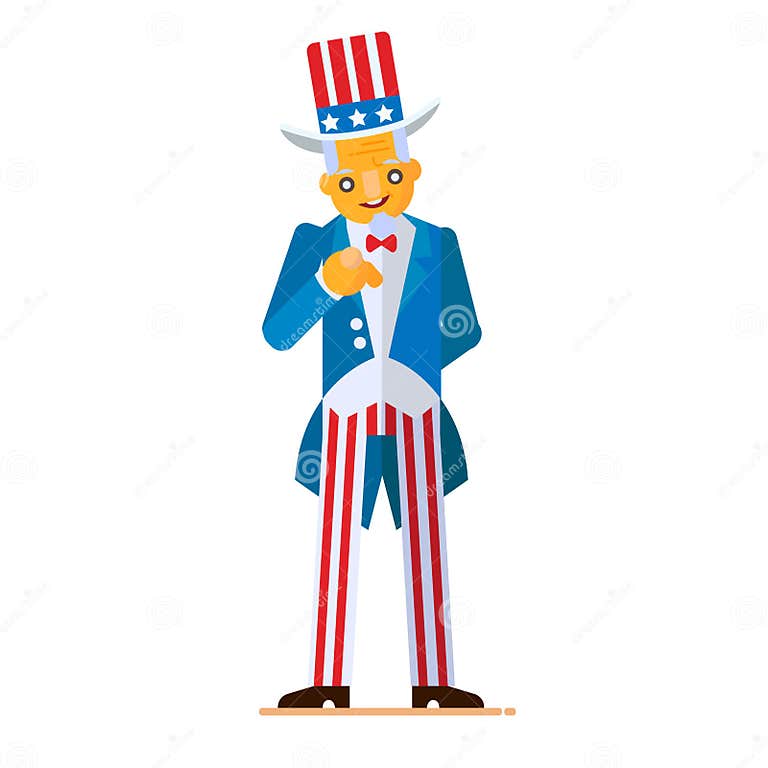 Great Illustration in Flat Style of Uncle Sam Pointing Stock Vector ...