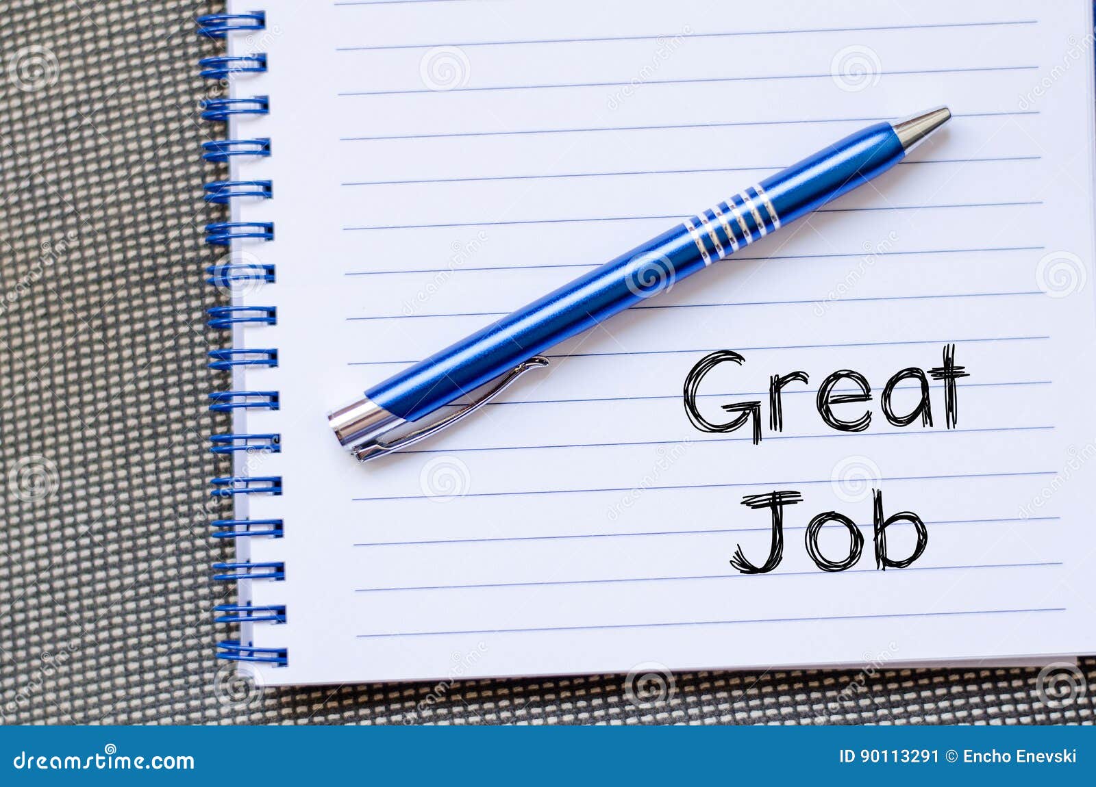 Great Job Concept on Notebook Stock Image - Image of congratulations ...