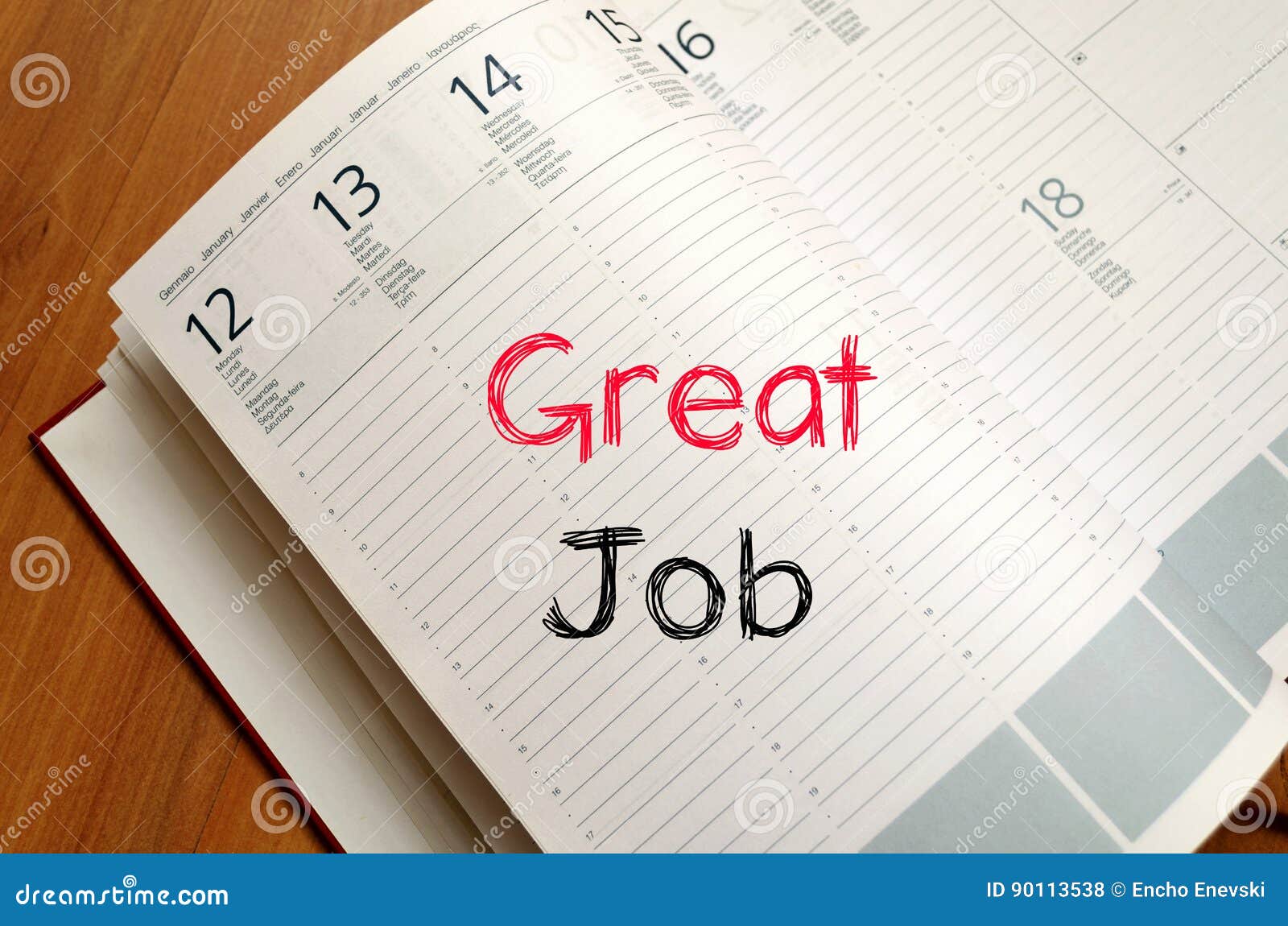 Great Job Concept on Notebook Stock Photo - Image of message, success ...