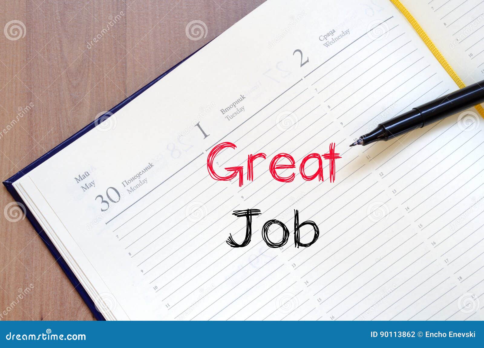 Great Job Concept on Notebook Stock Photo - Image of encourage ...