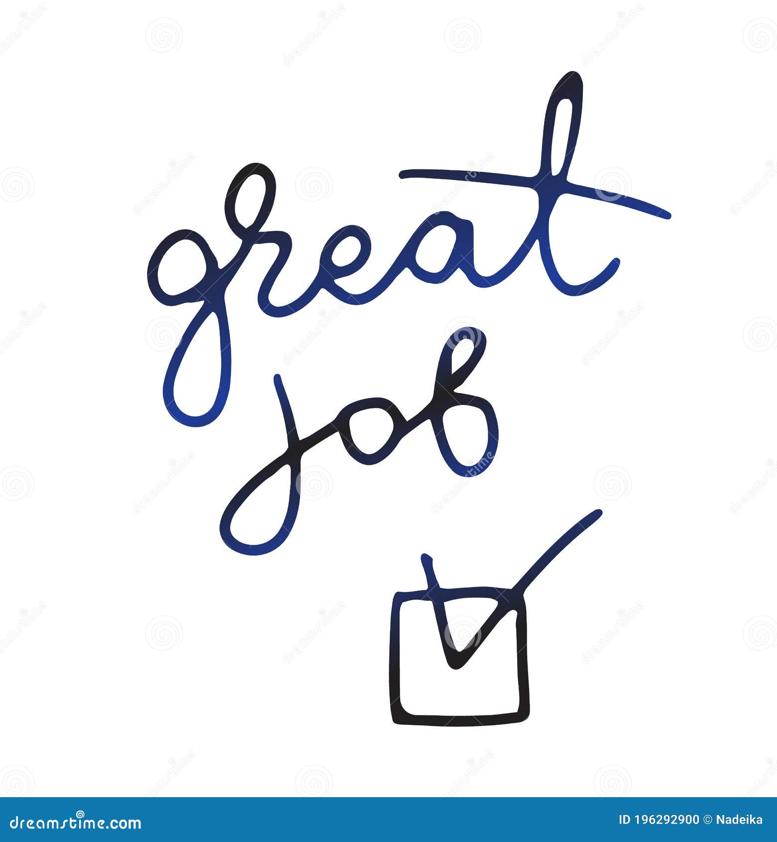 Great job lettering stock vector. Illustration of lettering - 196292900