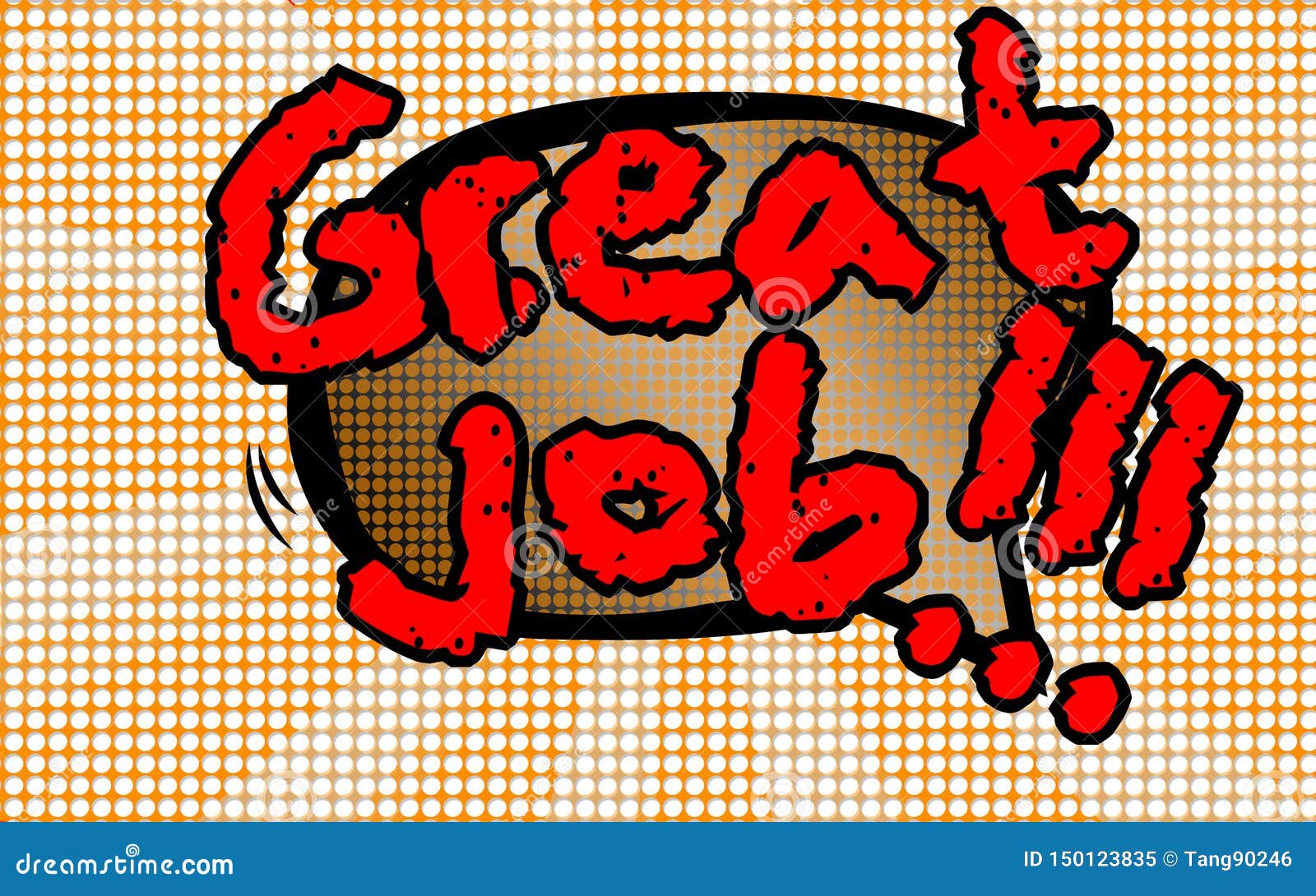 Great Job Text with Comic Book Style Stock Illustration - Illustration ...