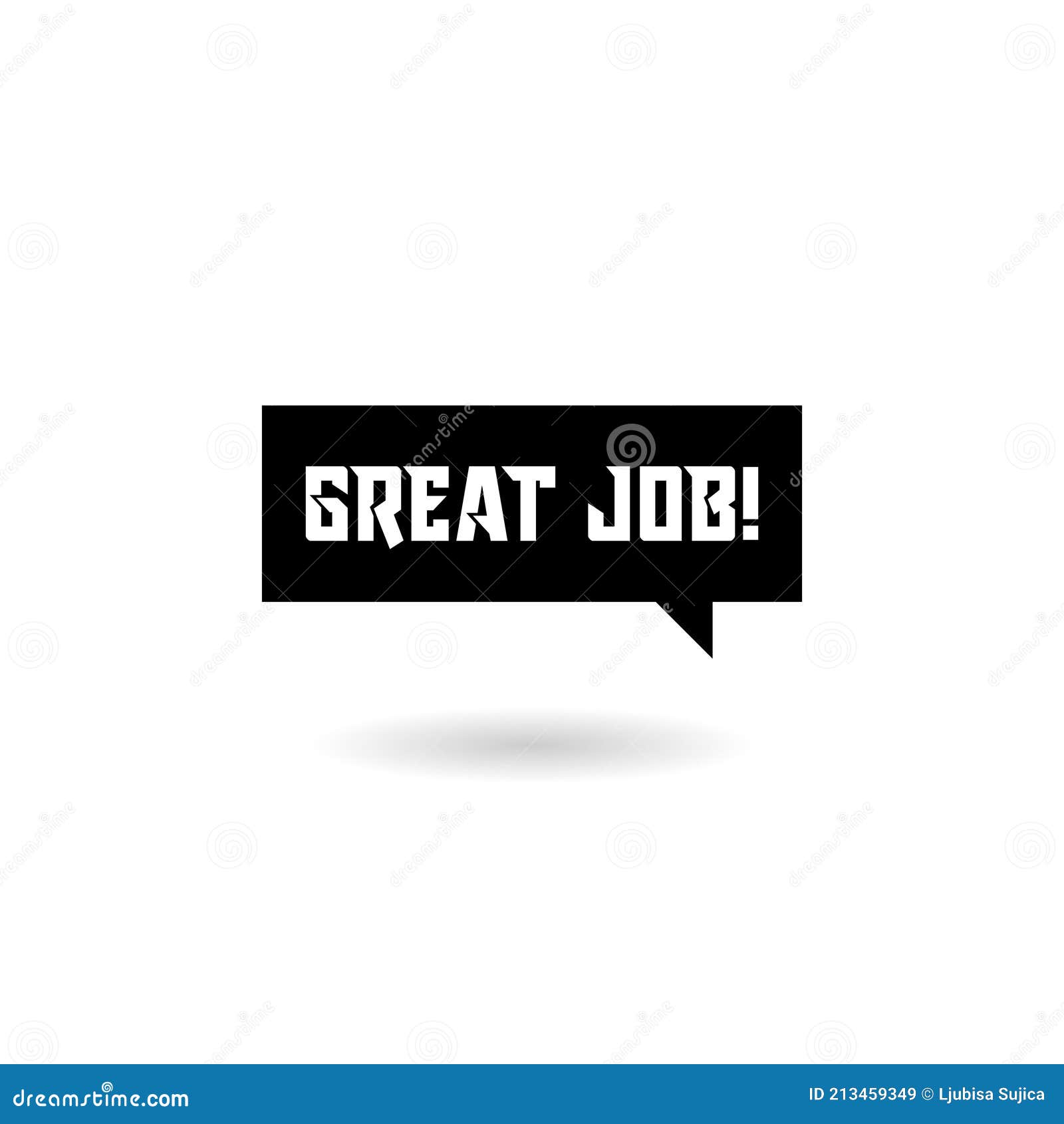 Great Job Text Icon in Speech Bubble with Shadow Stock Vector ...