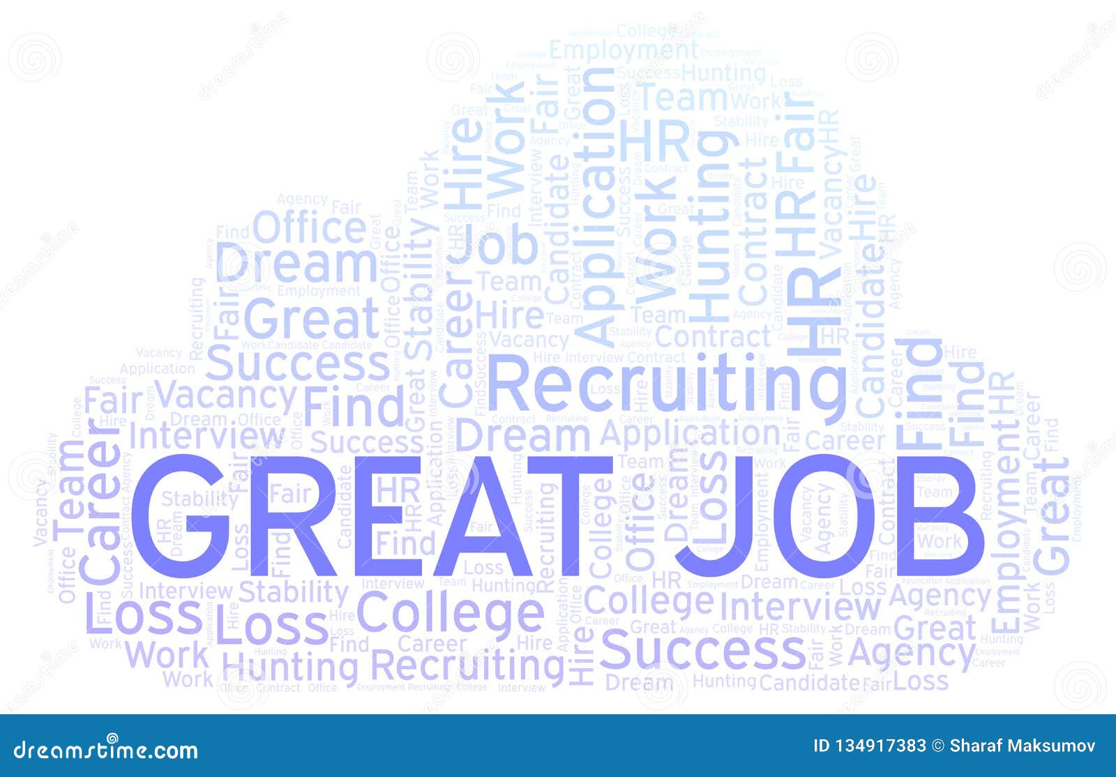 Great Job word cloud stock illustration. Illustration of background ...