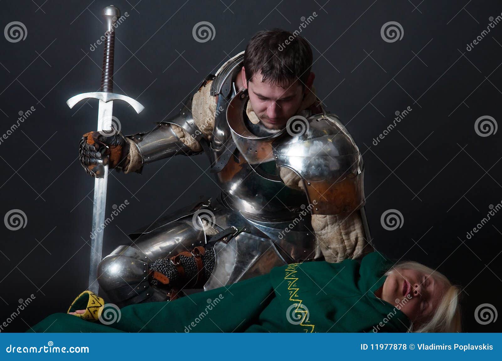 Great Knight Looking at Dead Body Stock Photo - Image of face ...
