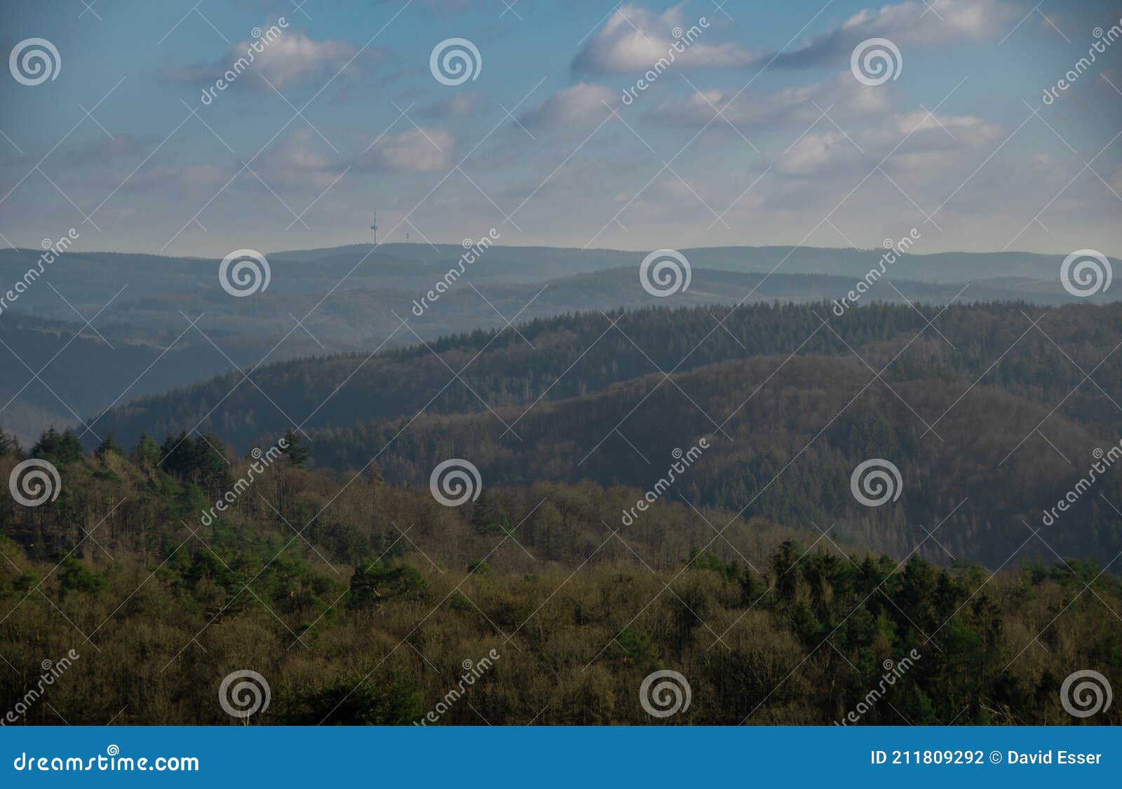 Great Landscape Panorama of the Low Mountain Range of the Eifel Stock ...