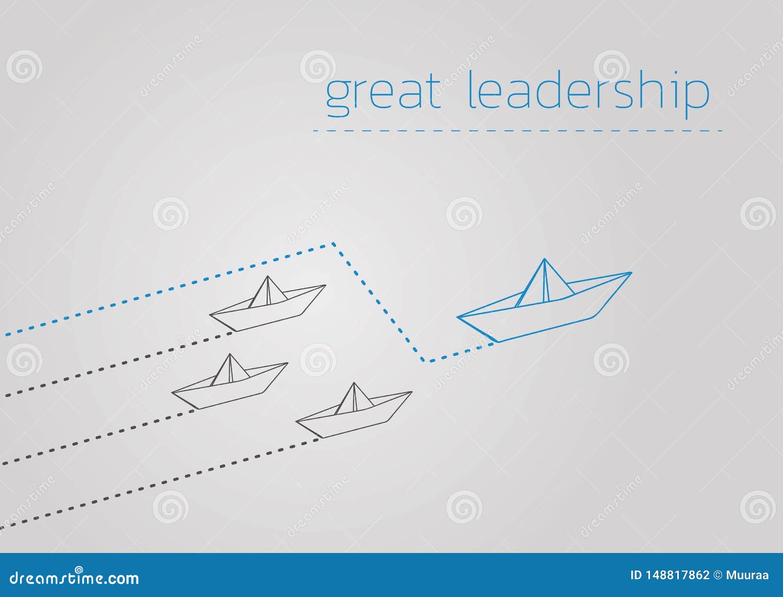 Great Leadership with Folded Paper Boat Stock Vector - Illustration of ...
