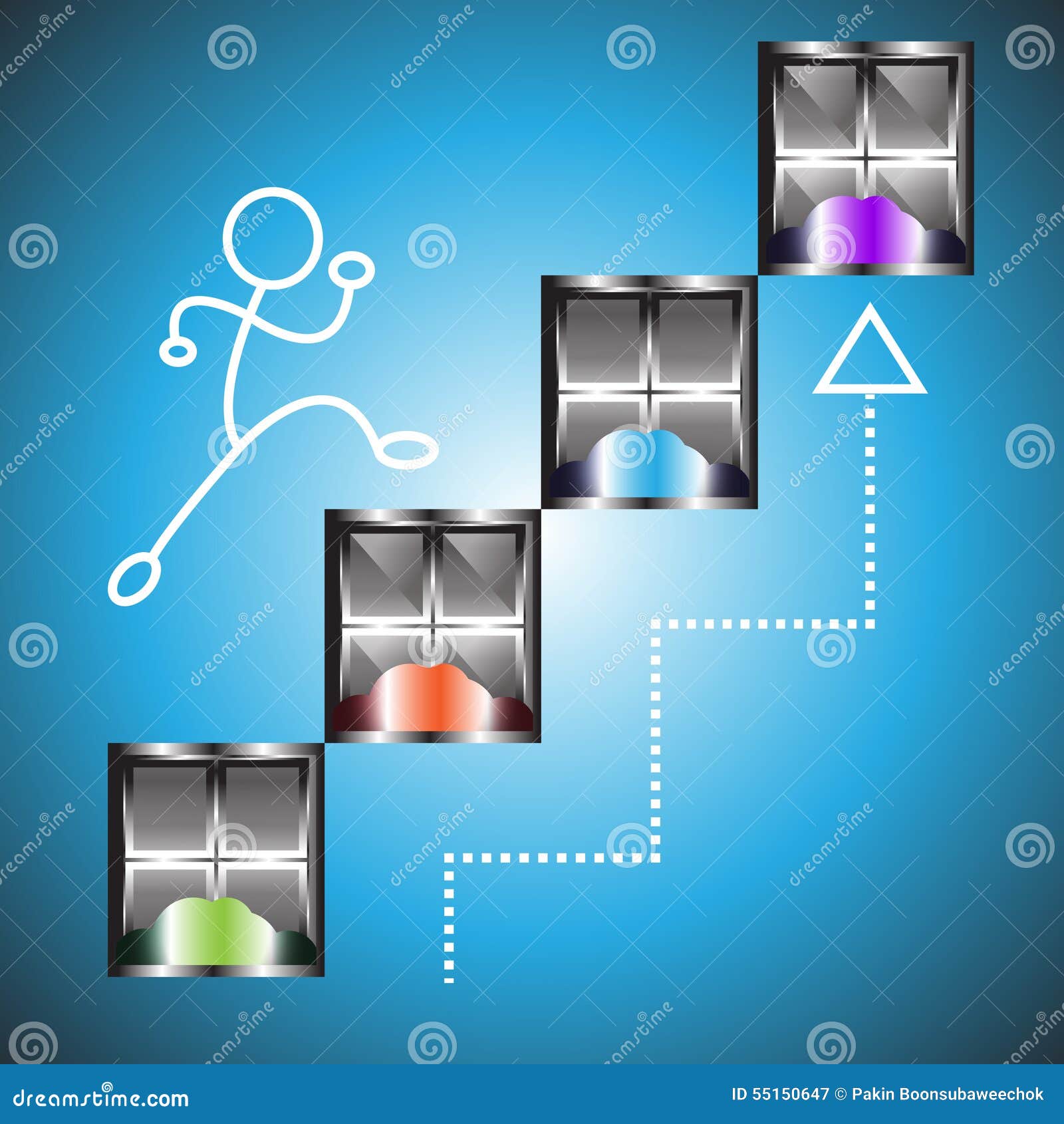 Great leap stock vector. Illustration of idea, concept - 55150647