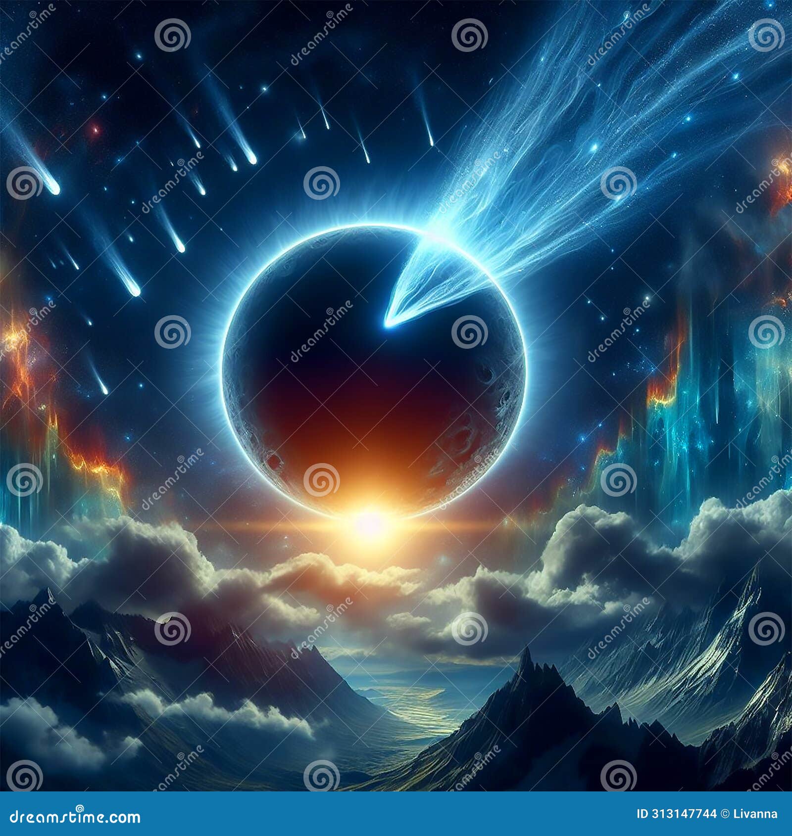 The Great Light Mystery: the Unforgettable Solar Eclipse! Stock ...