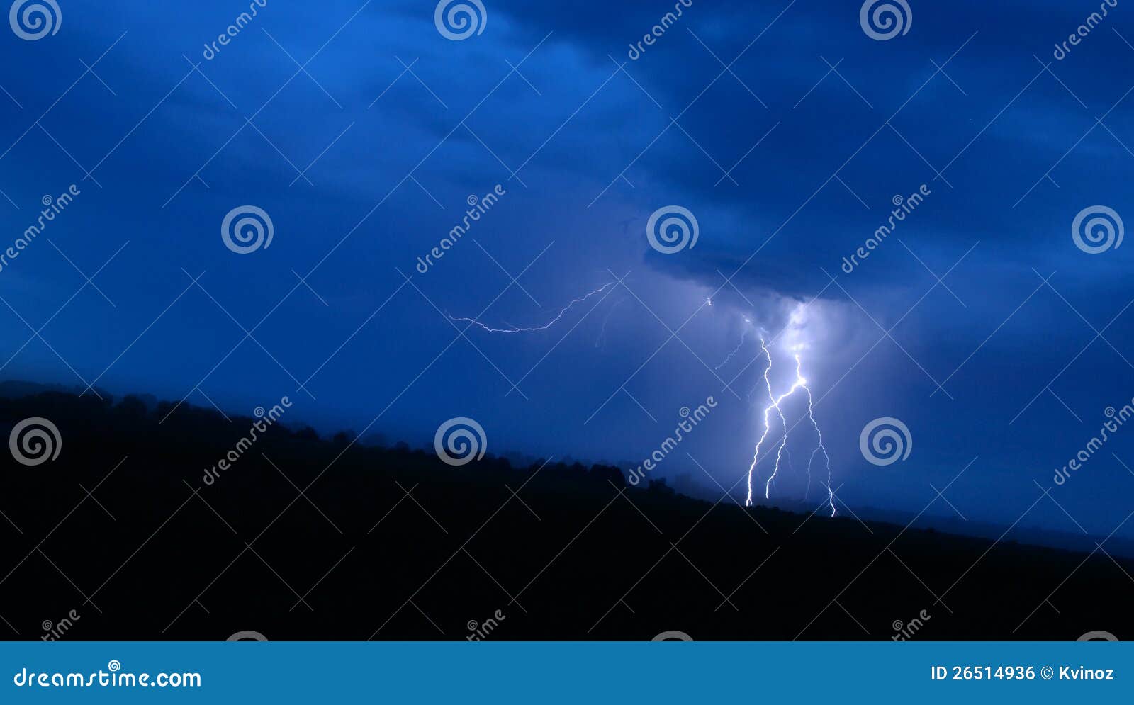 Great Lightning in Blue Sky Stock Photo - Image of blue, horizon: 26514936