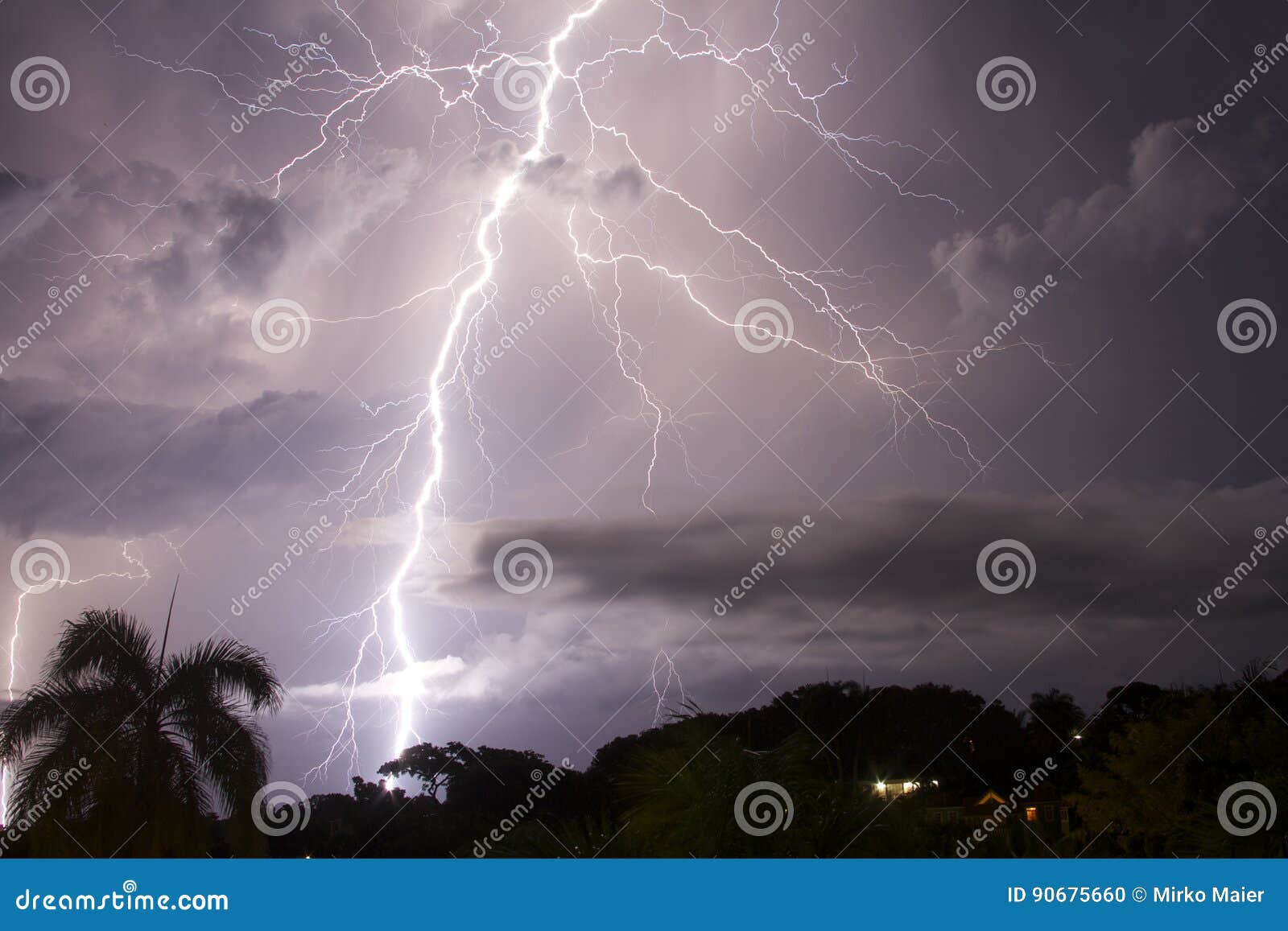 Great lightning in stock photo. Image of thunderstorm - 90675660