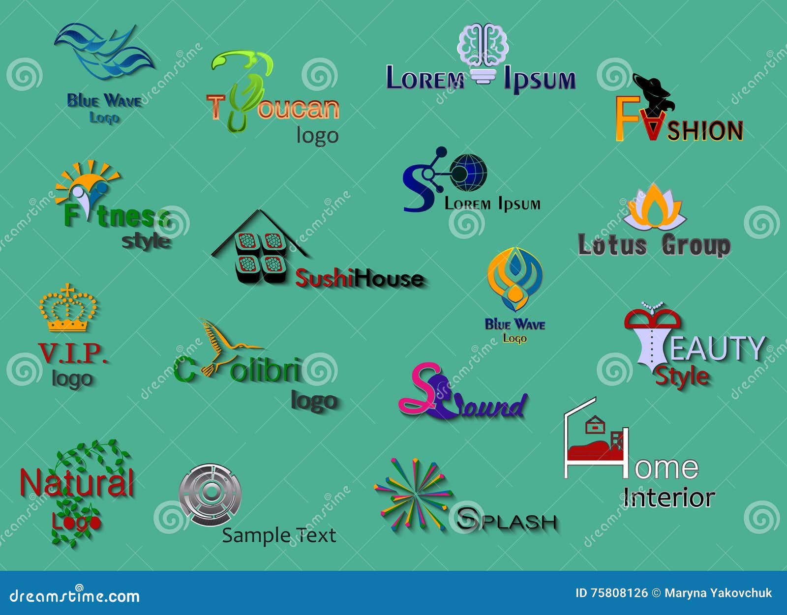 Great logo set stock illustration. Illustration of identity - 75808126