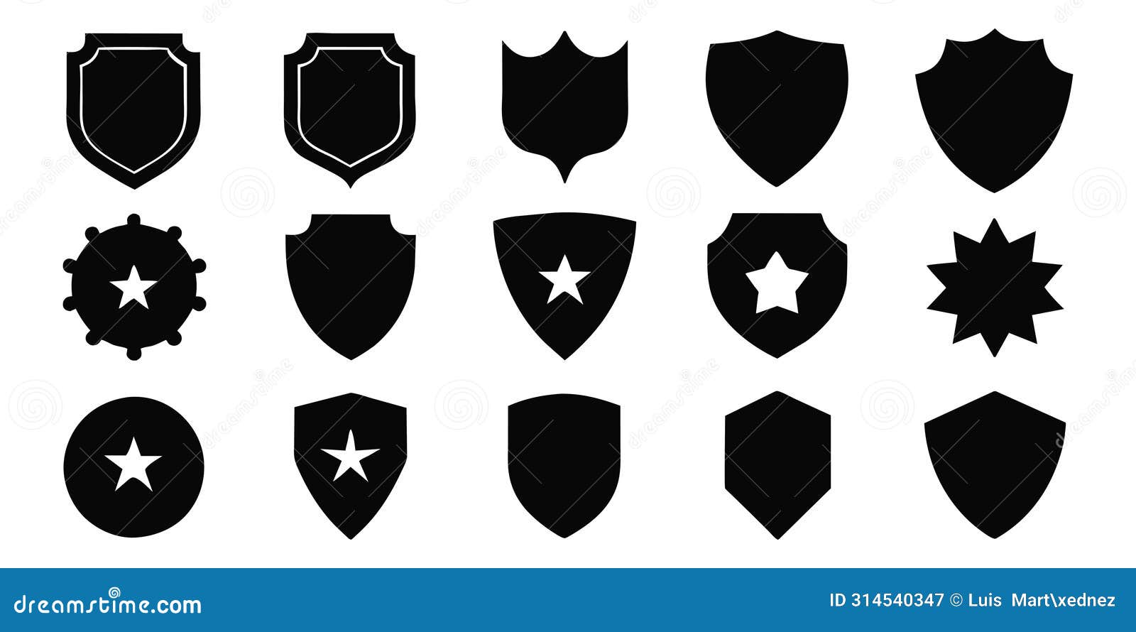 Great Lovely Shield, Badges Vector Logo Art Set. Flat Black Color ... Great Lovely Shield, Badges Vector Logo Art Set. Flat Black Color ...