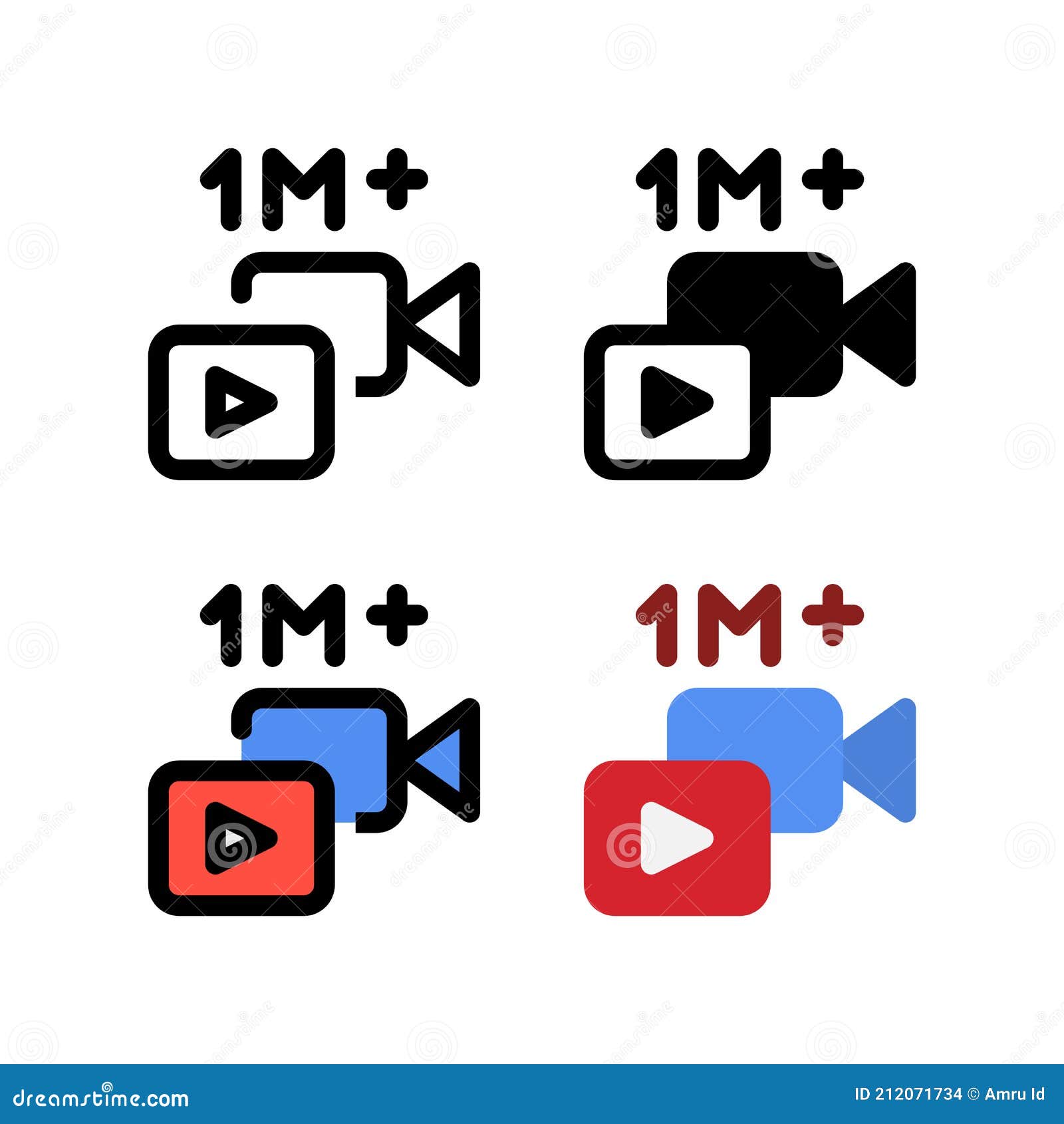 Great 1M+ Views YouTube Video Channel Icon, Logo, and Illustration ...