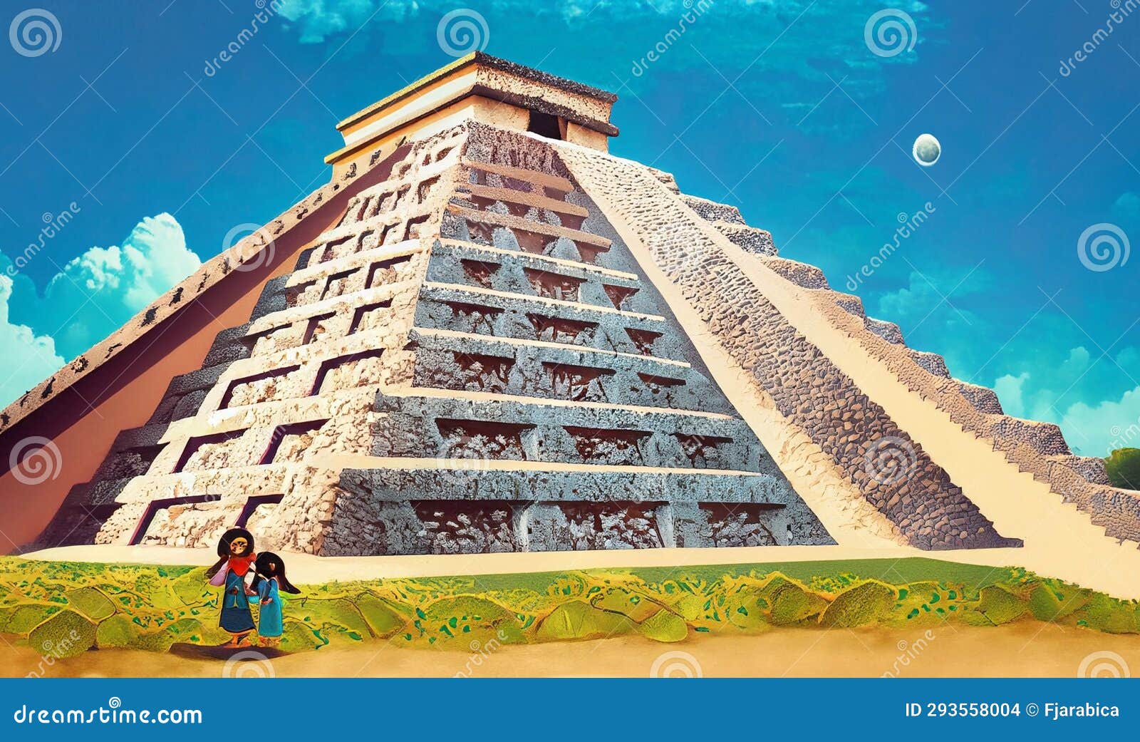 Great Mayan pyramid stock illustration. Illustration of pyramid - 293558004
