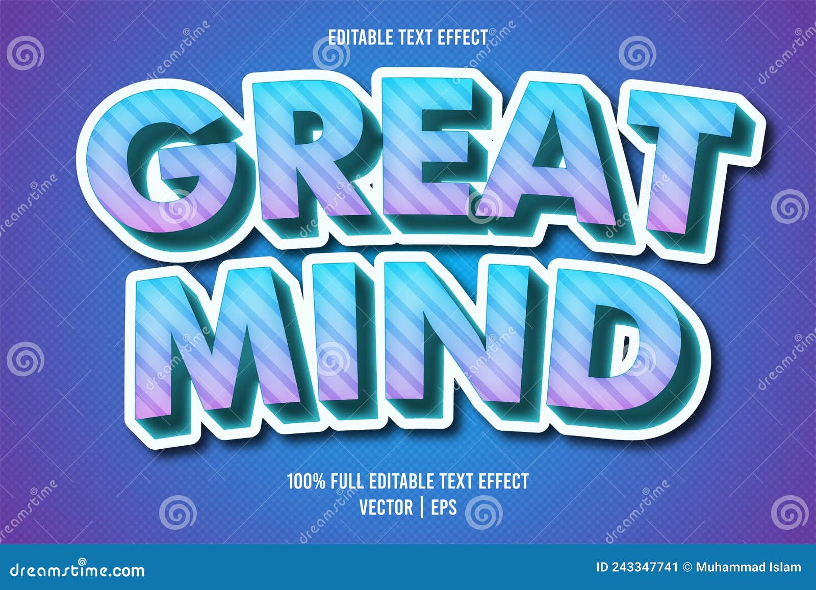 Great Mind Editable Text Effect Comic Style Stock Vector - Illustration ...