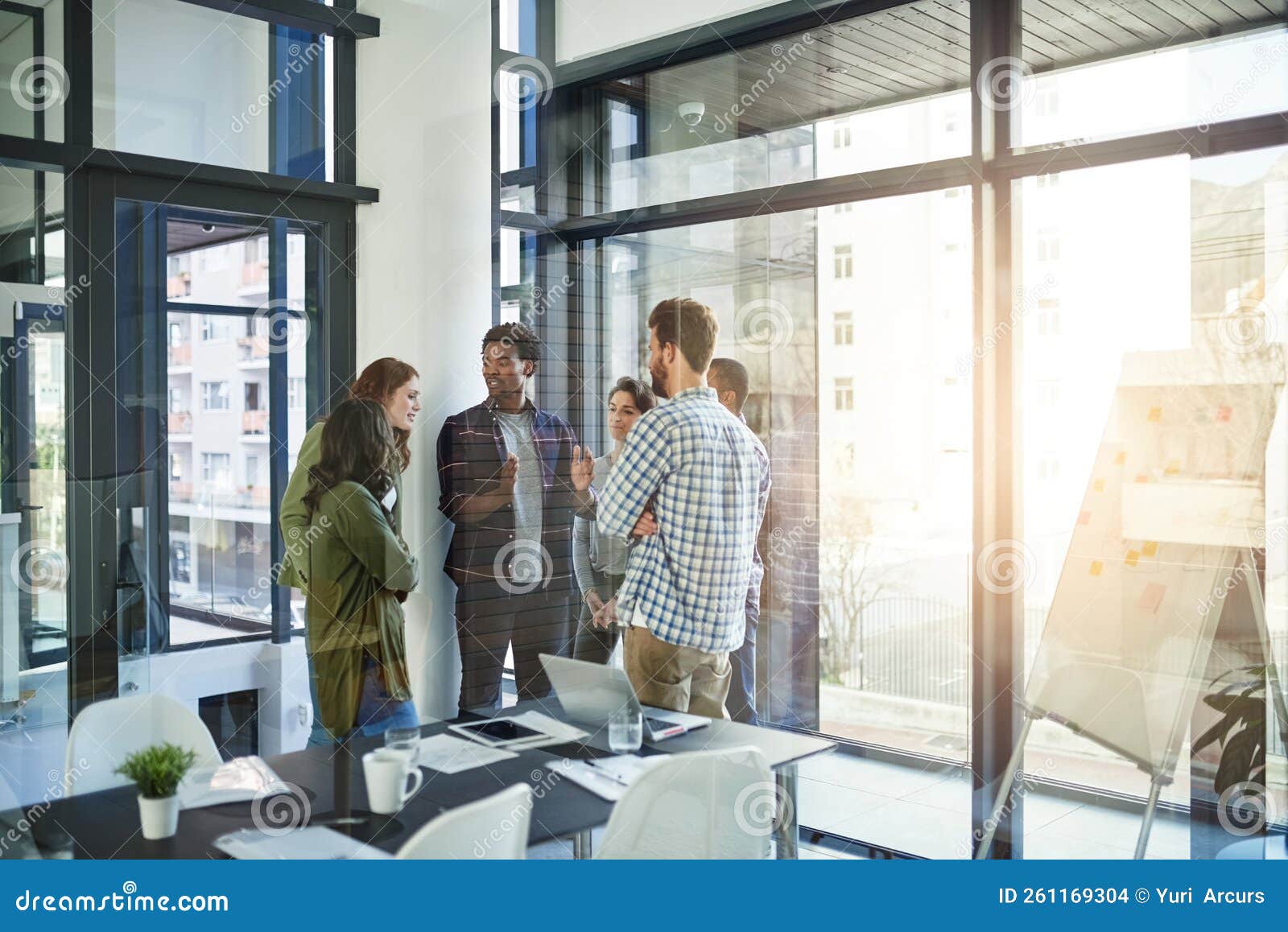 Great Minds at Work. a Group of Colleagues Having an Office Meeting ...