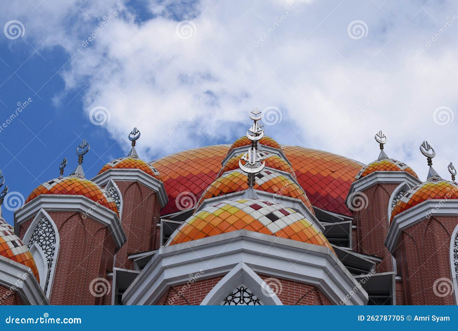 Great mosque with 99 domes stock image. Image of reflection - 262787705