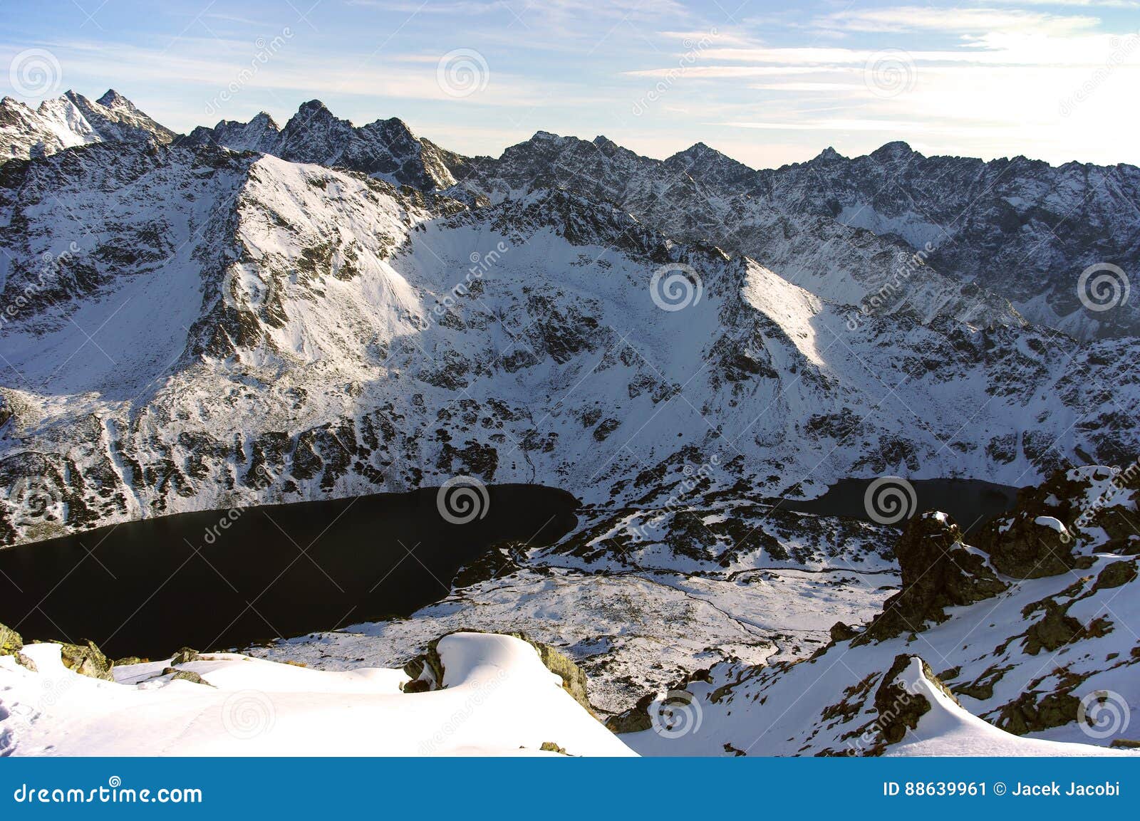 The Great Mountain Peaks Covered with Snow. Tatry. Stock Image - Image ...