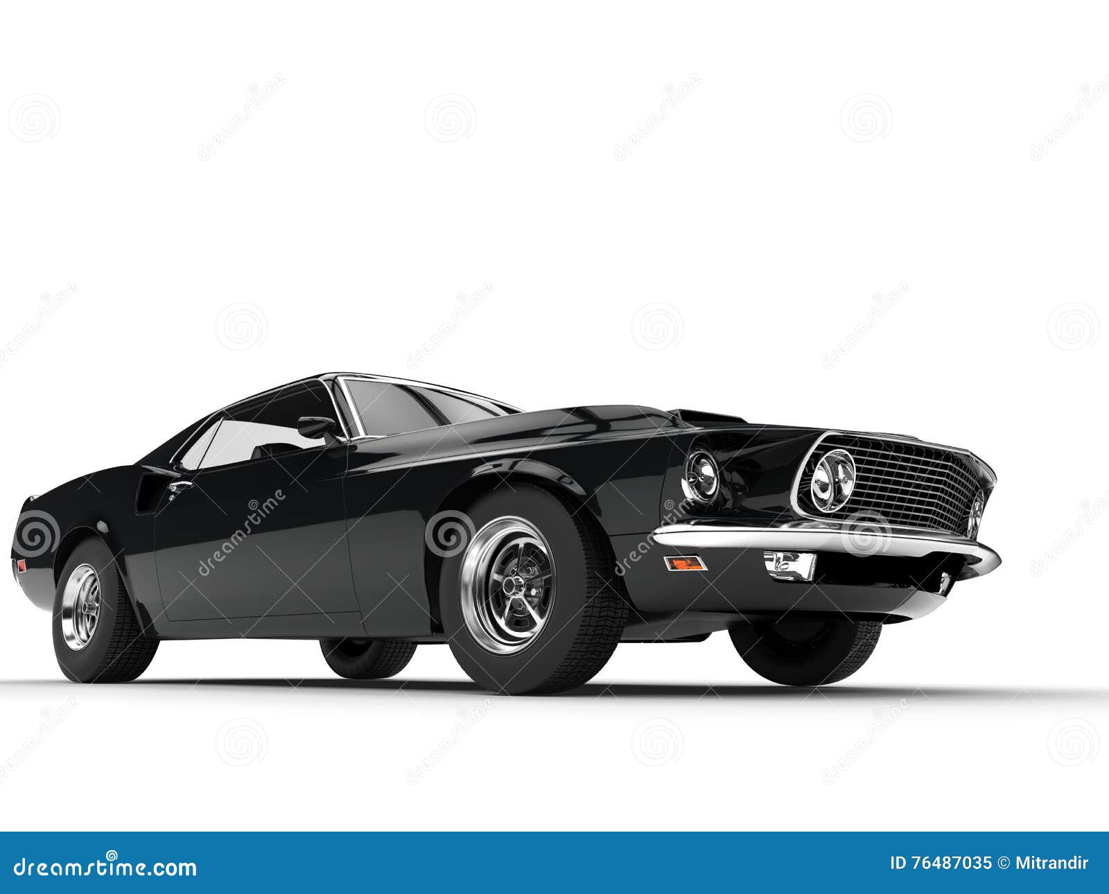 Great Muscle Car - Low Angle Power Shot Stock Illustration ...