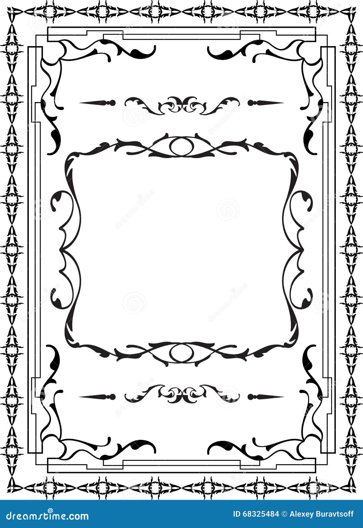 Great Nice Retro Ornate Art Frame Stock Vector - Illustration of ...