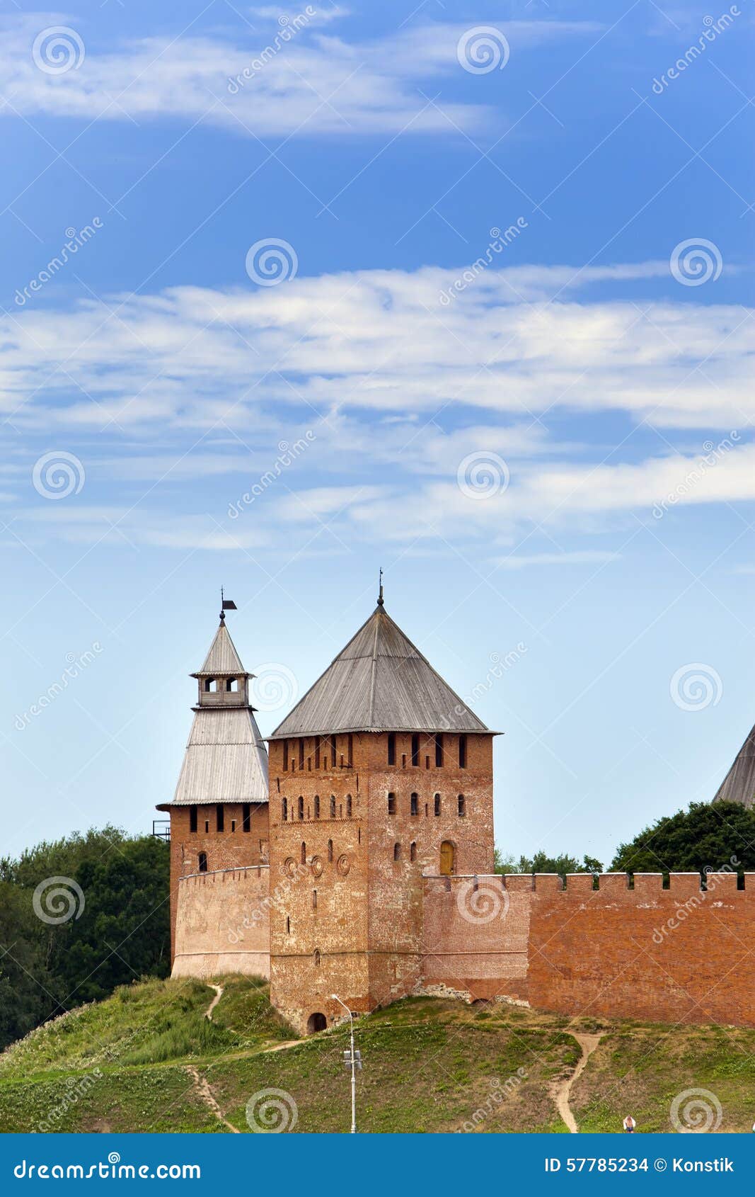 Great Novgorod. the Kremlin Wall with Towers Stock Photo - Image of ...