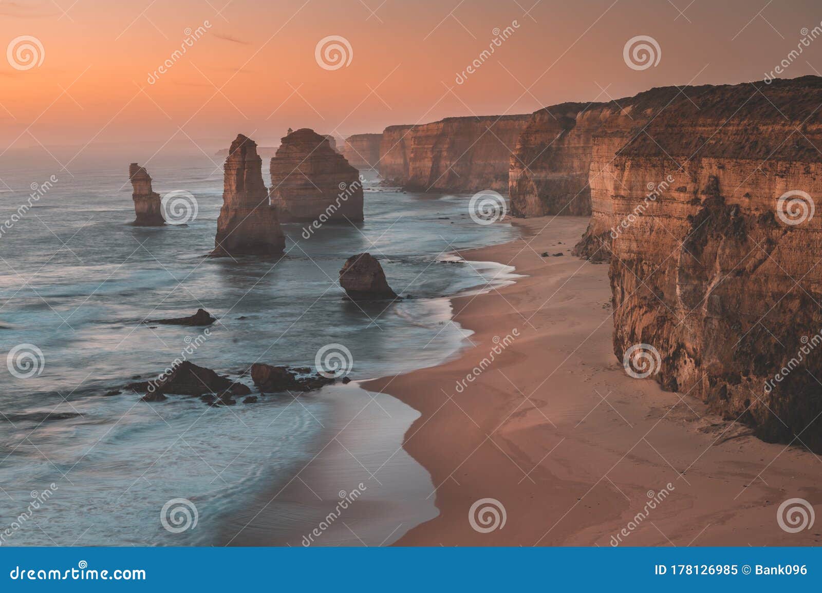 Great Ocean Road in the after Sunset Stock Image - Image of port ...