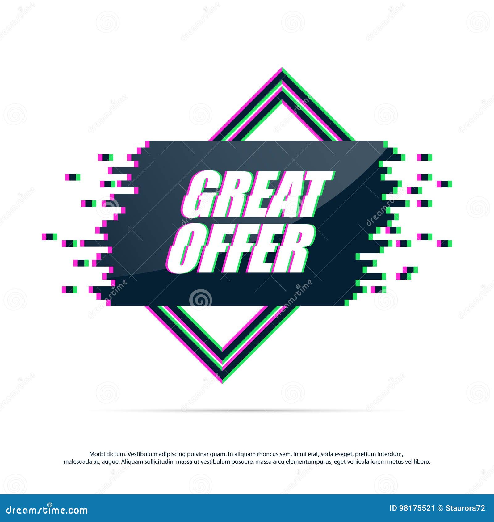 Great Offer with Distorted Glitch . Concept Label in Trendy Glitch ...