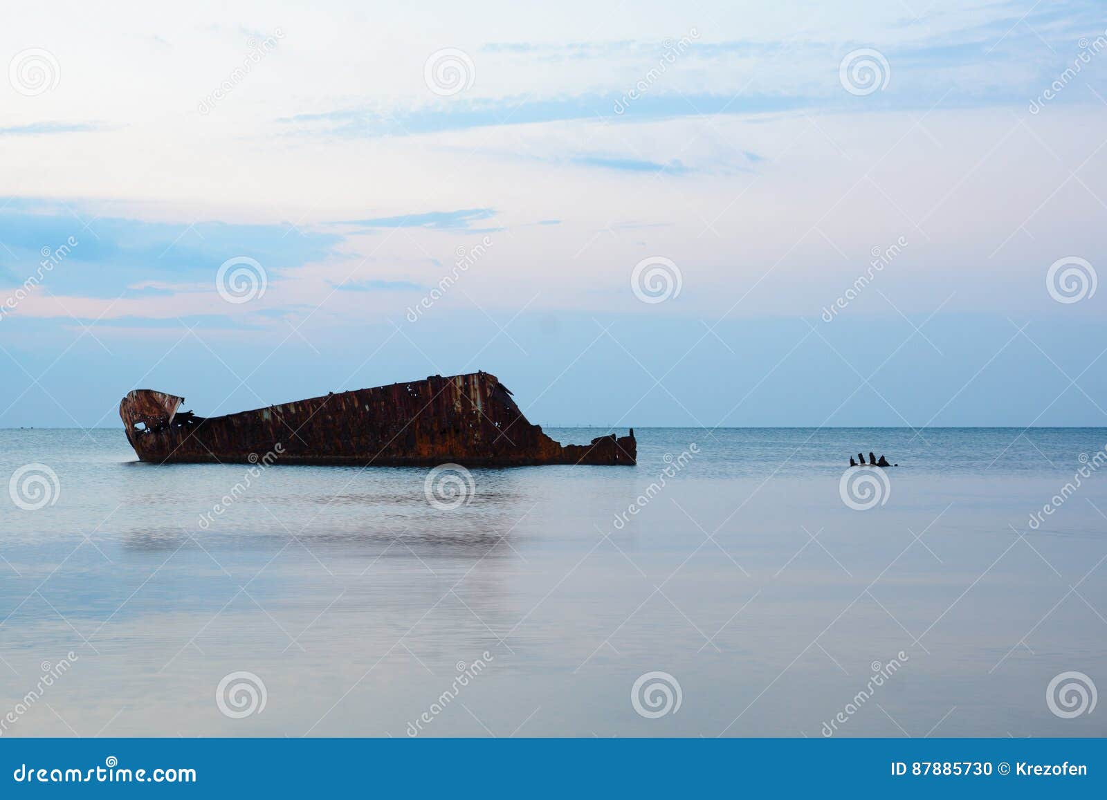 Great Old Rusty Ship Capsized Stock Photo - Image of iron, deserted ...