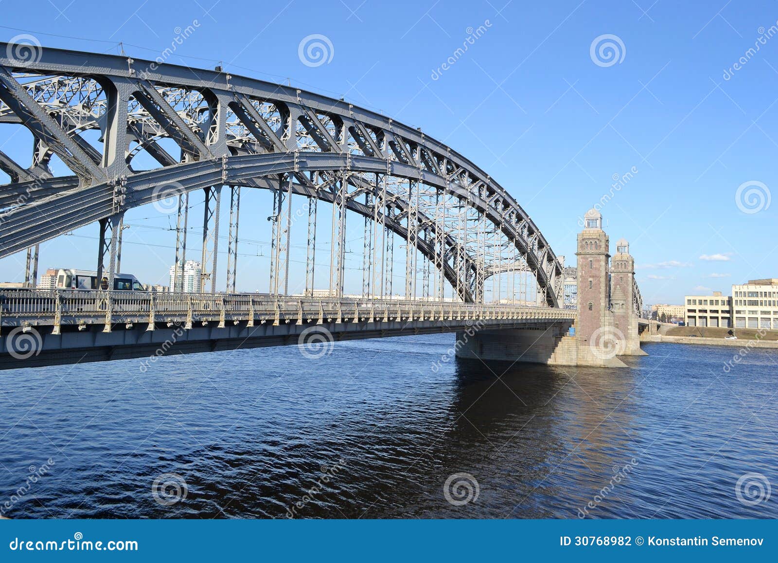 The Great Peter Bridge, St. Petersburg Stock Photo - Image of sunny ...
