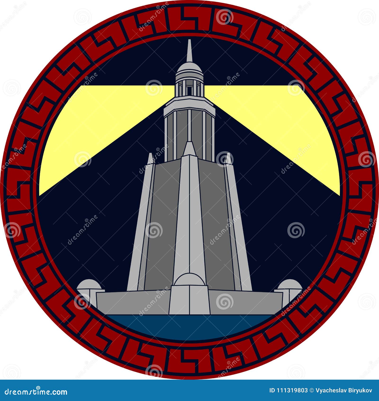 The Great Pharos Lighthouse Stock Vector - Illustration of building ...