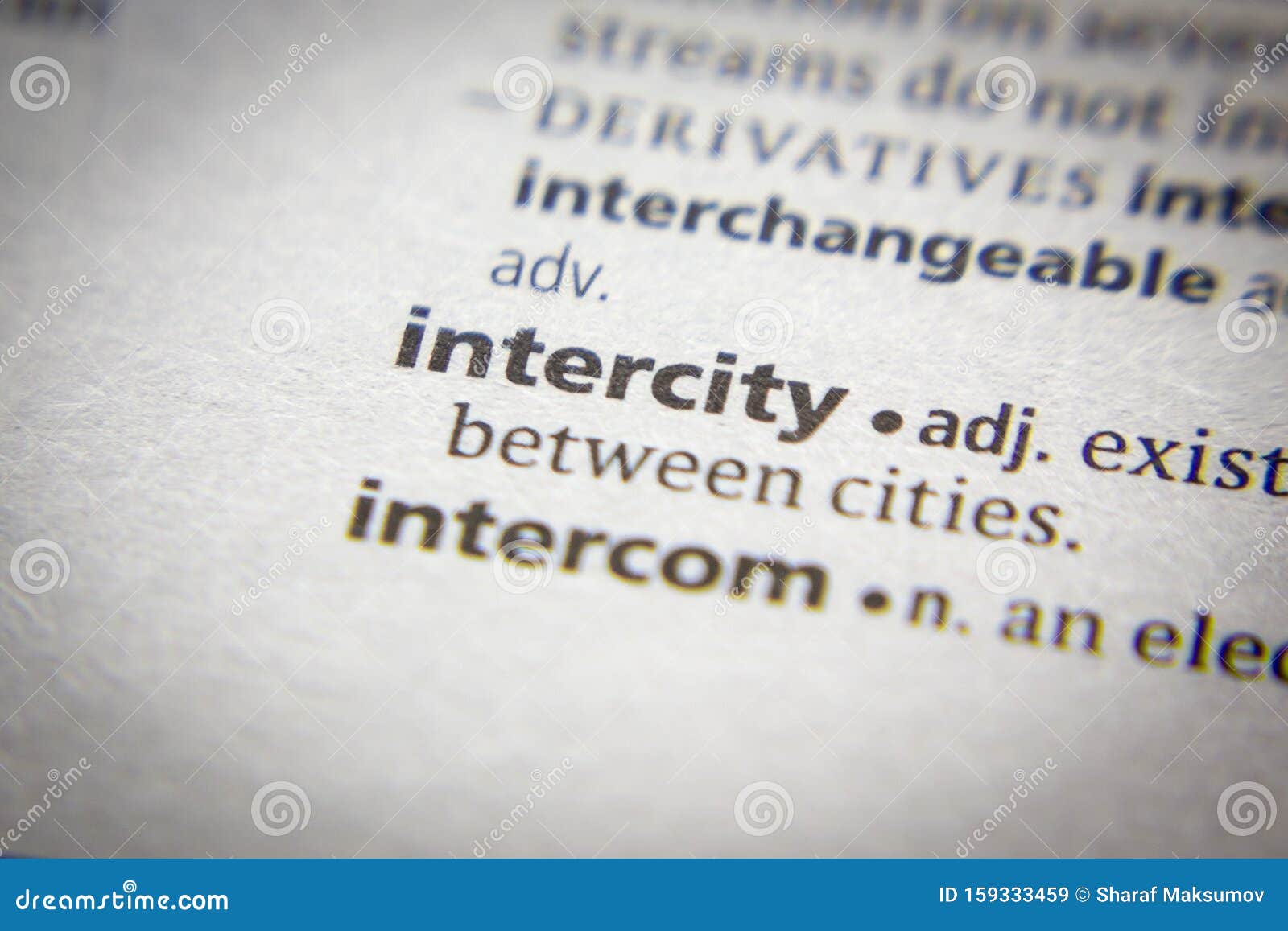 Word or Phrase Intercity in a Dictionary Stock Image - Image of ...