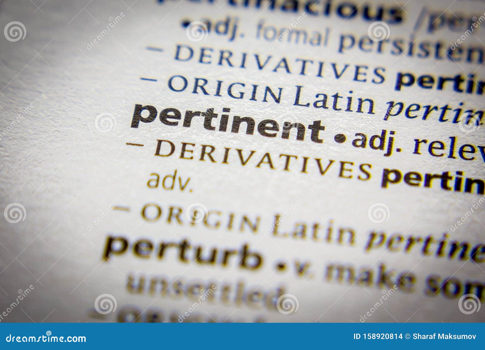 Word or Phrase Pertinent in a Dictionary Stock Photo - Image of ...
