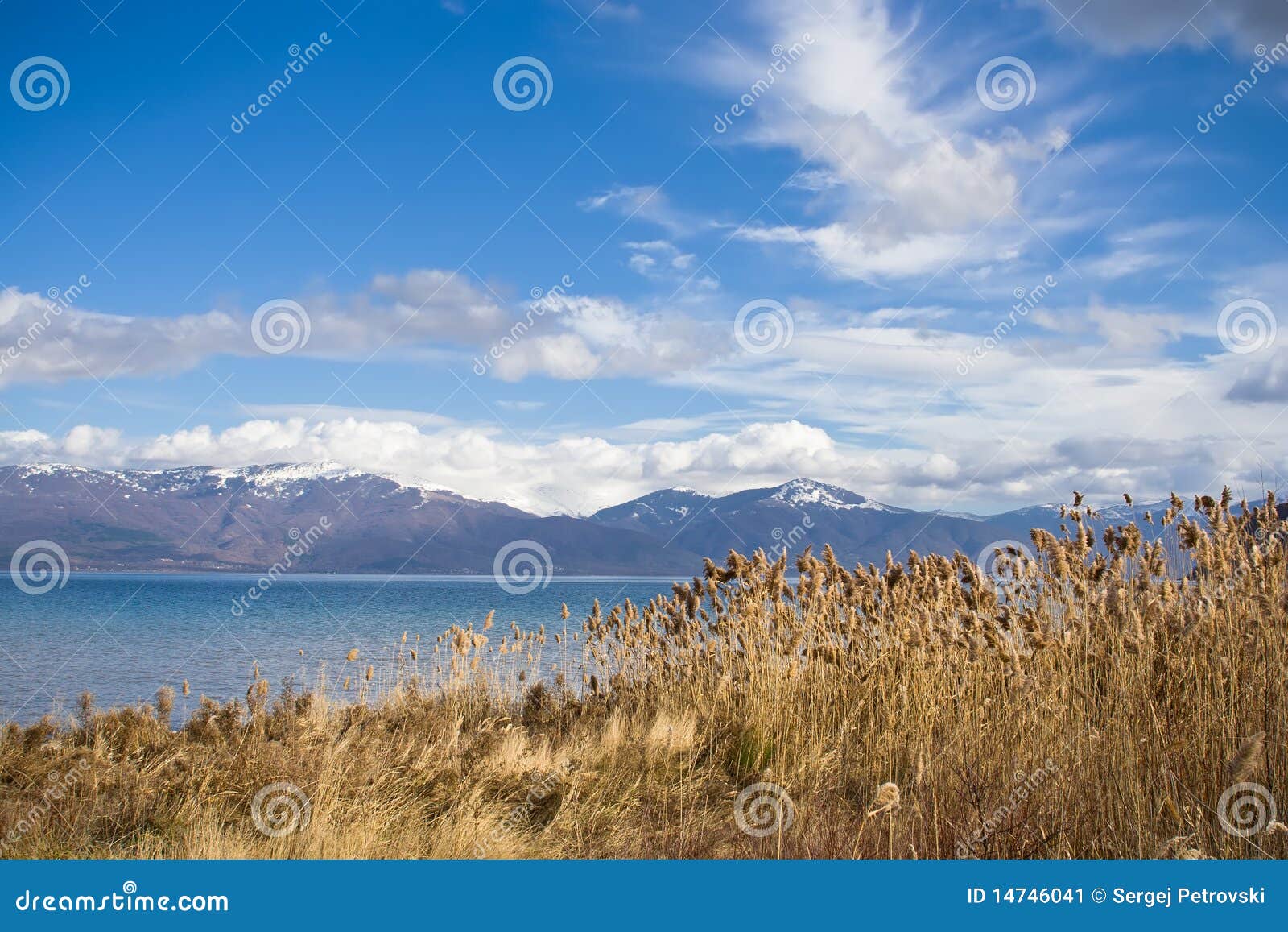 Great Prespa lake. stock image. Image of mountain, idyllic - 14746041