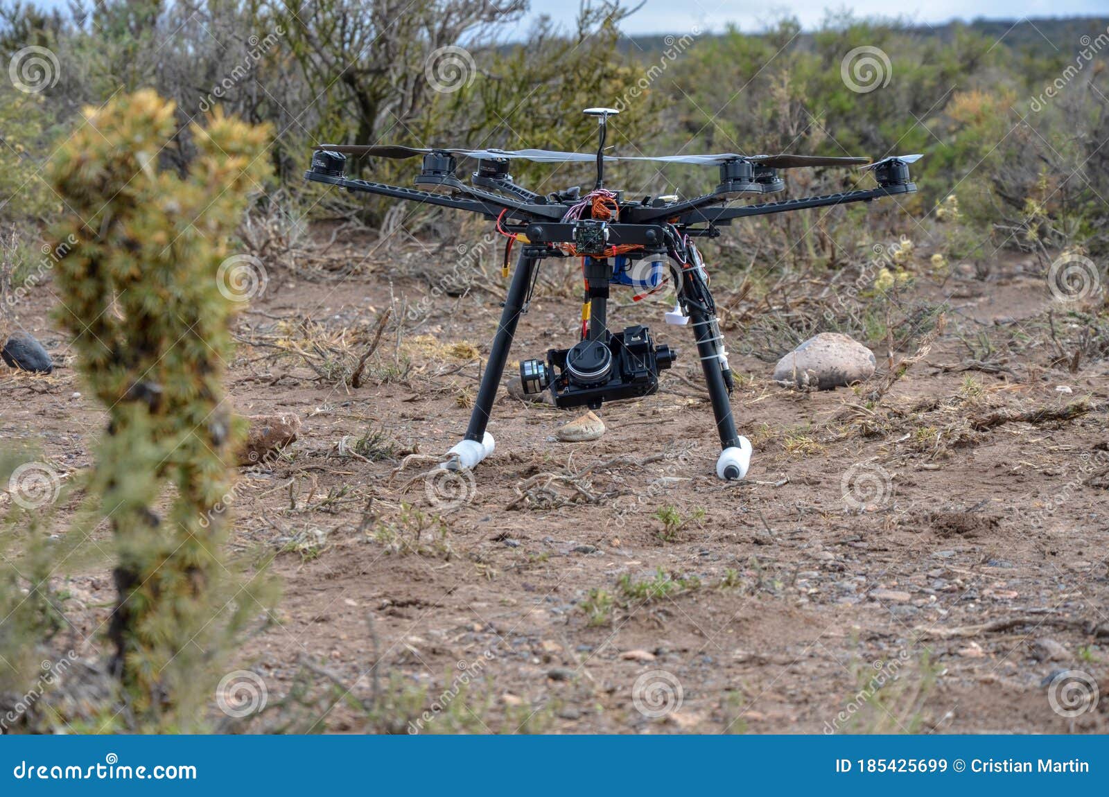 Great Professional Drone in the Field Stock Image - Image of aerial ...