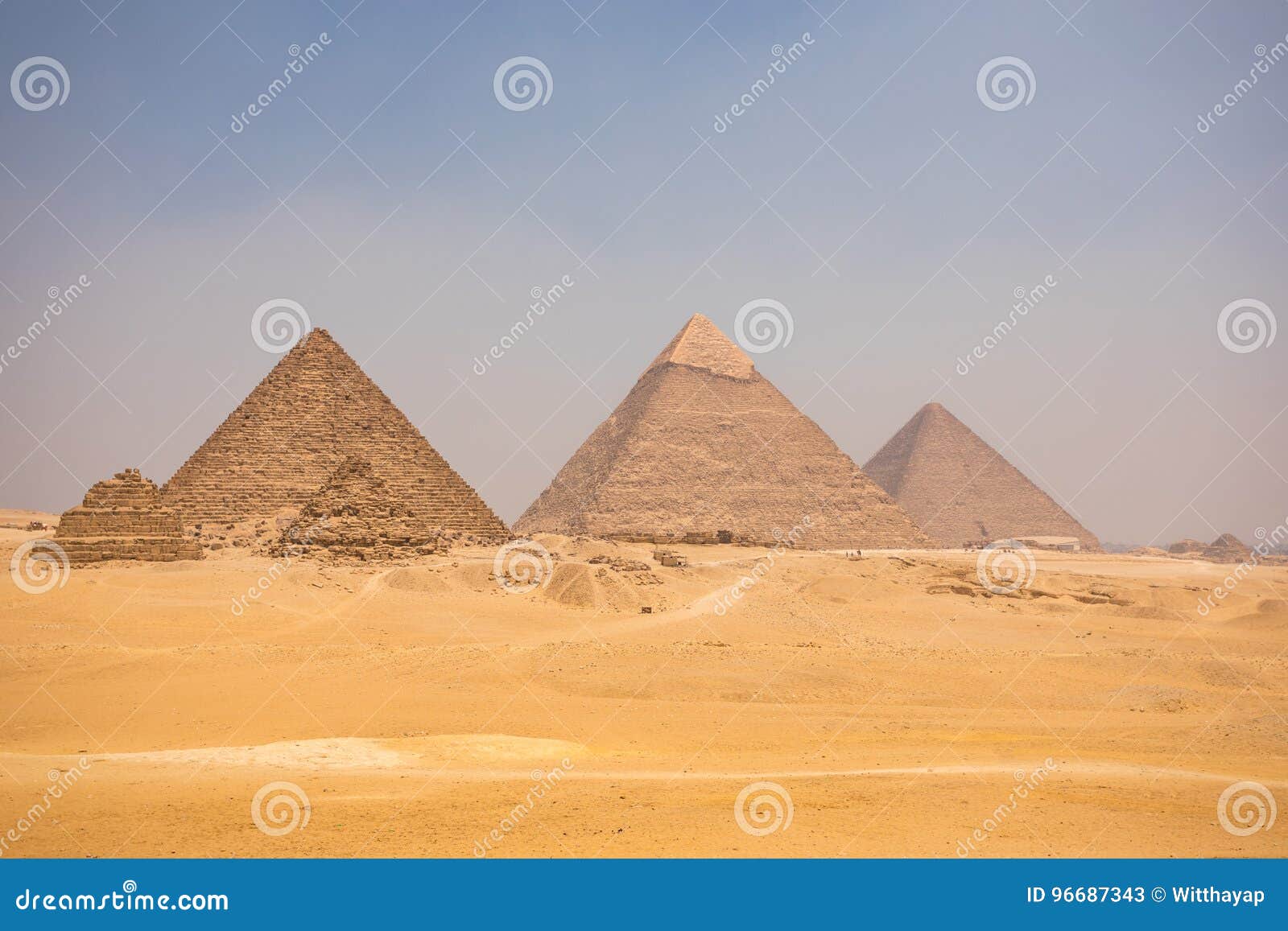 The Great Pyramid with Blue Sky Stock Image - Image of cairo, stone ...