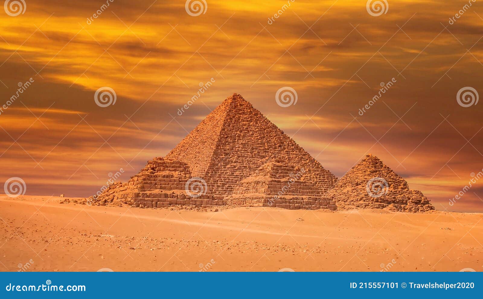 The Great Pyramid of Giza stock image. Image of sand - 215557101