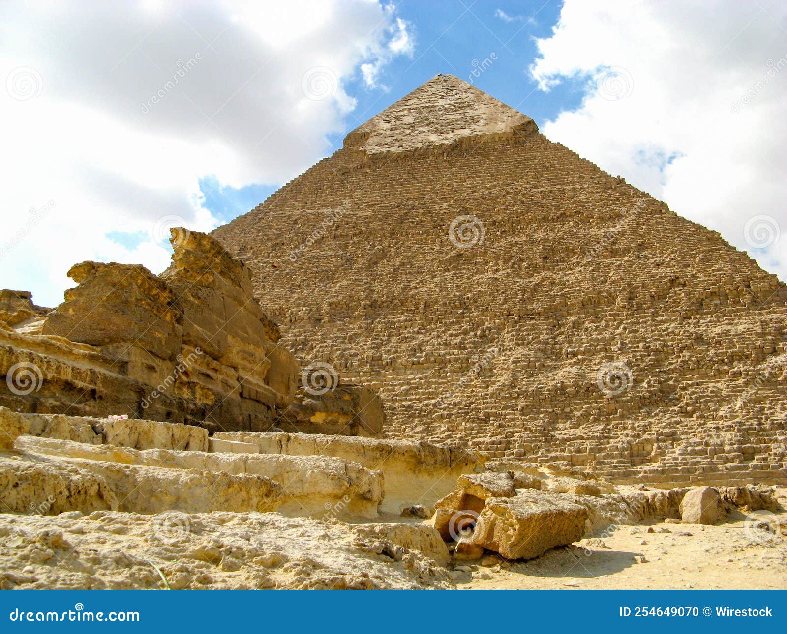 Great Pyramid of Giza and the Ruins of Another Sculpture Stock Photo ...