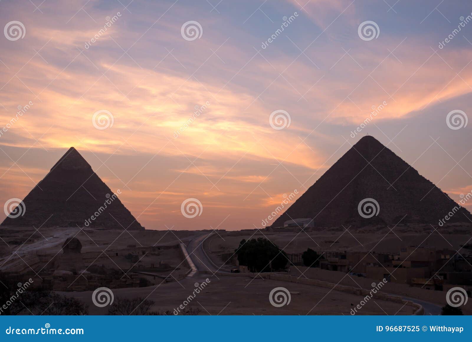 The Great Pyramid on Sunset Stock Image - Image of africa, egyptology ...