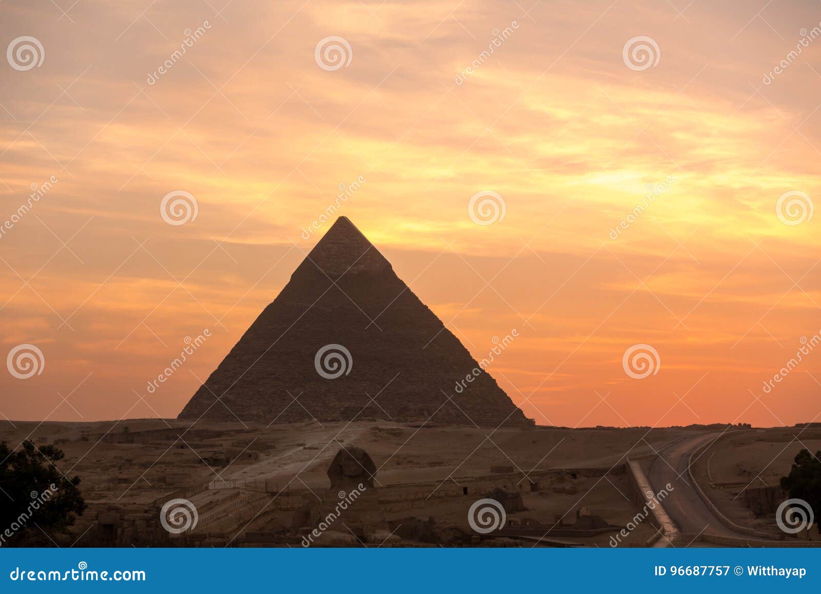 The Great Pyramid on Sunset Stock Image - Image of history, famous ...
