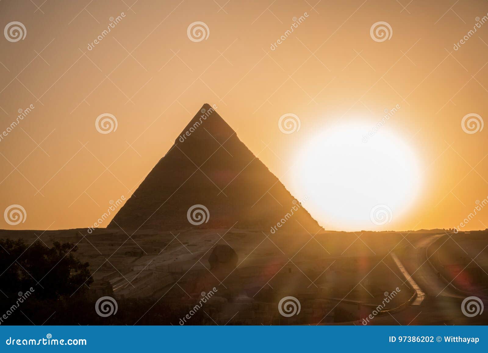 The Great Pyramid on Sunset Stock Photo - Image of sand, africa: 97386202