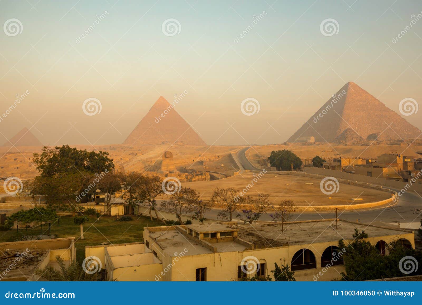 The Great Pyramid on Sunset Stock Photo - Image of monument, landscape ...