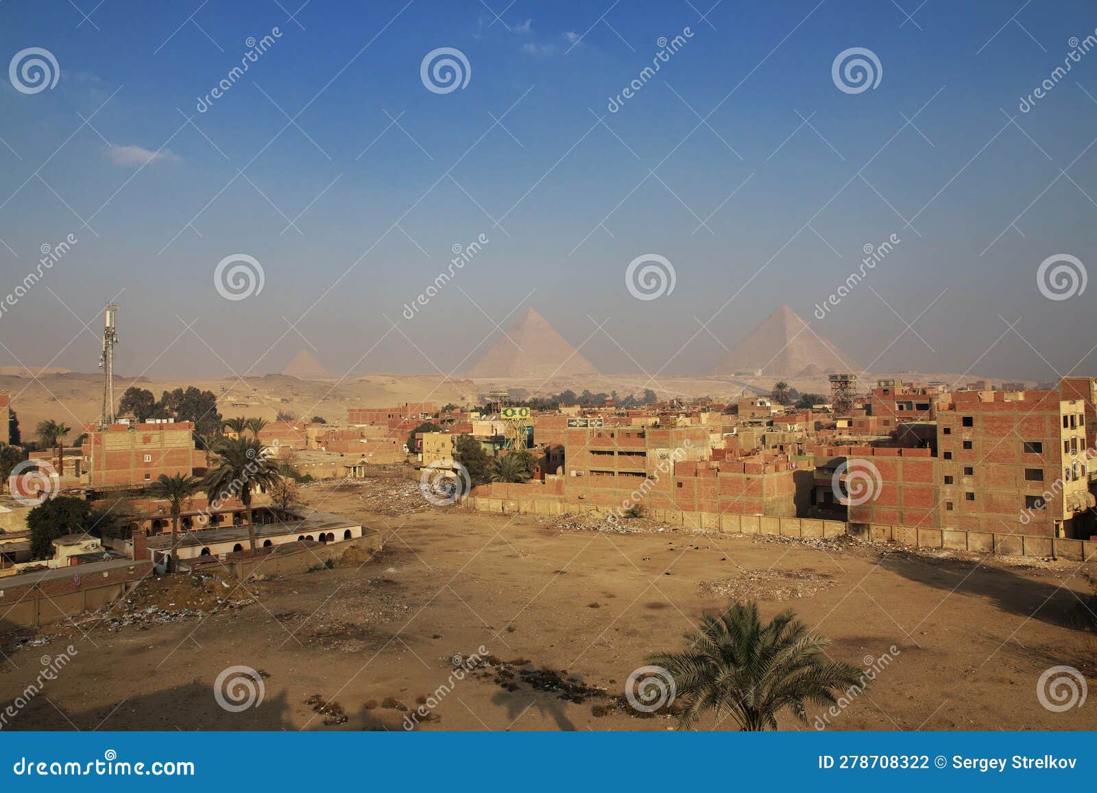 Great Pyramids of Ancient Egypt in Giza, Cairo, Africa Stock Photo ...