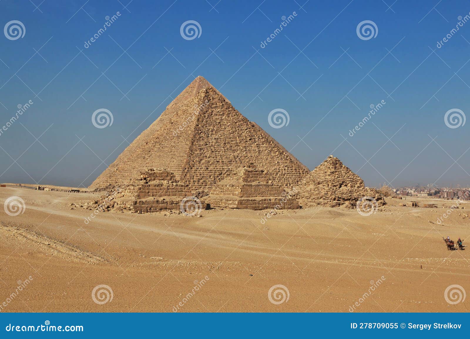 Great Pyramids of Ancient Egypt in Giza, Cairo, Africa Stock Image ...