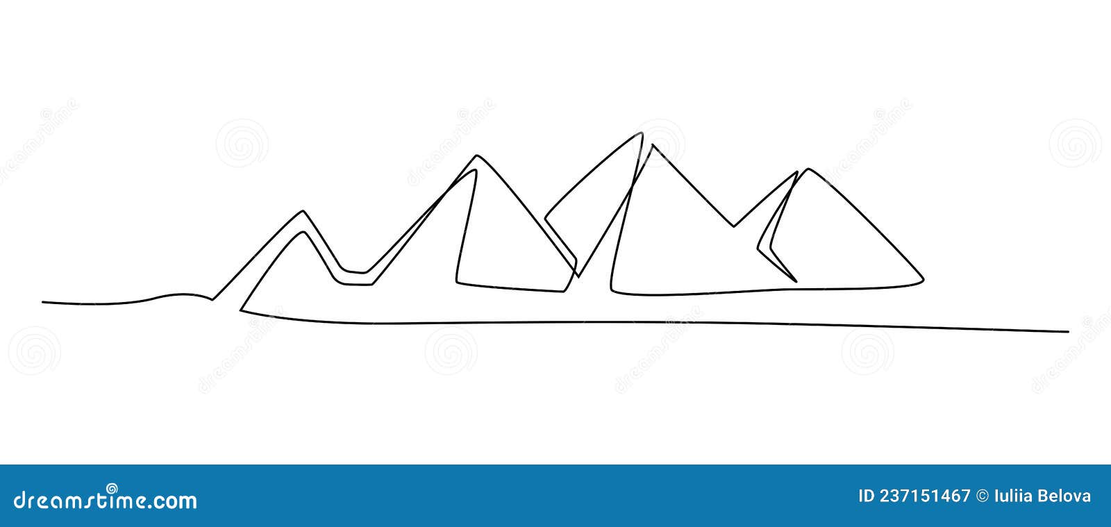 Great Pyramids of Egypt. Continuous Line Drawing Stock Vector ...
