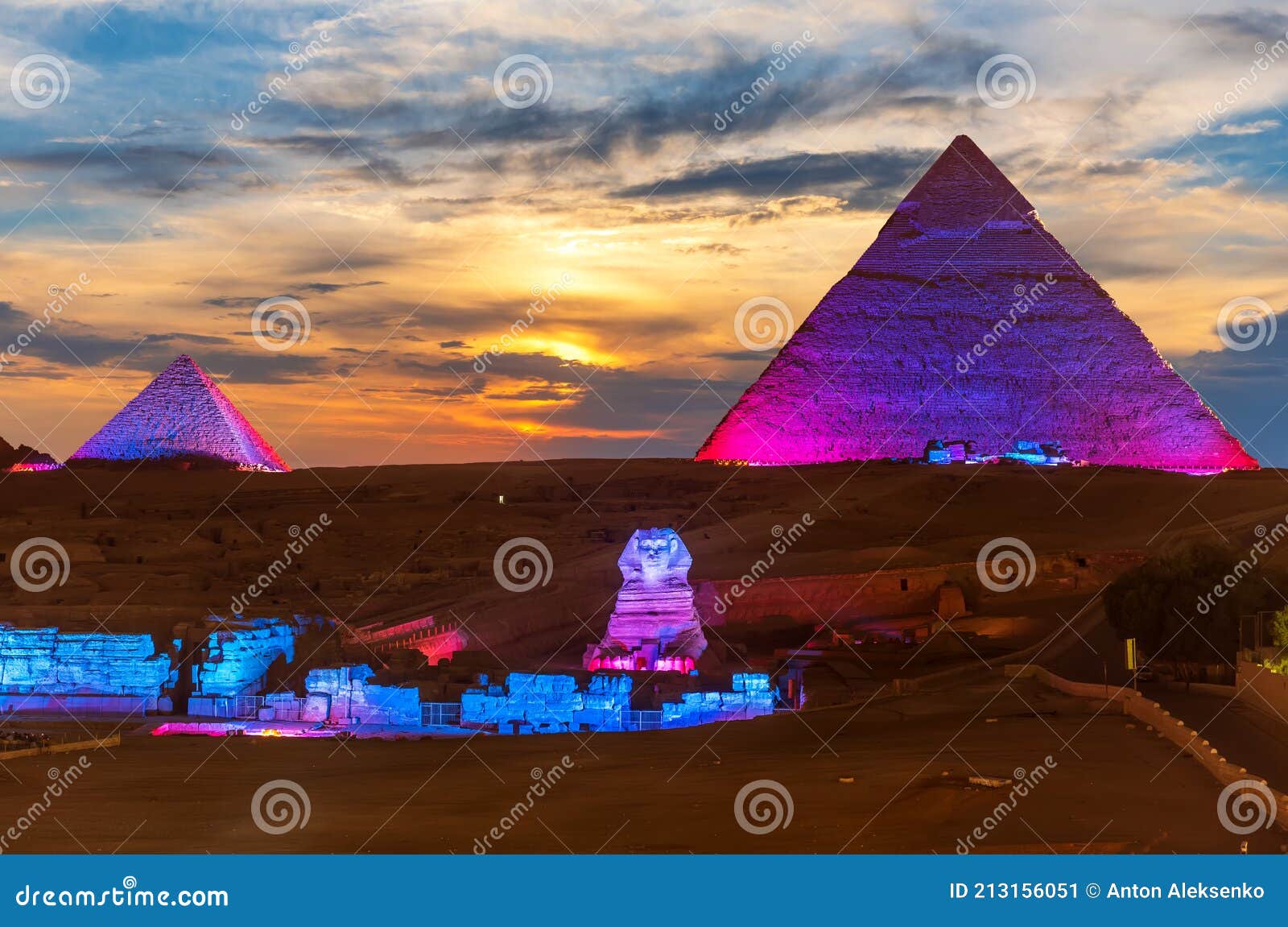 Great Pyramids At Night