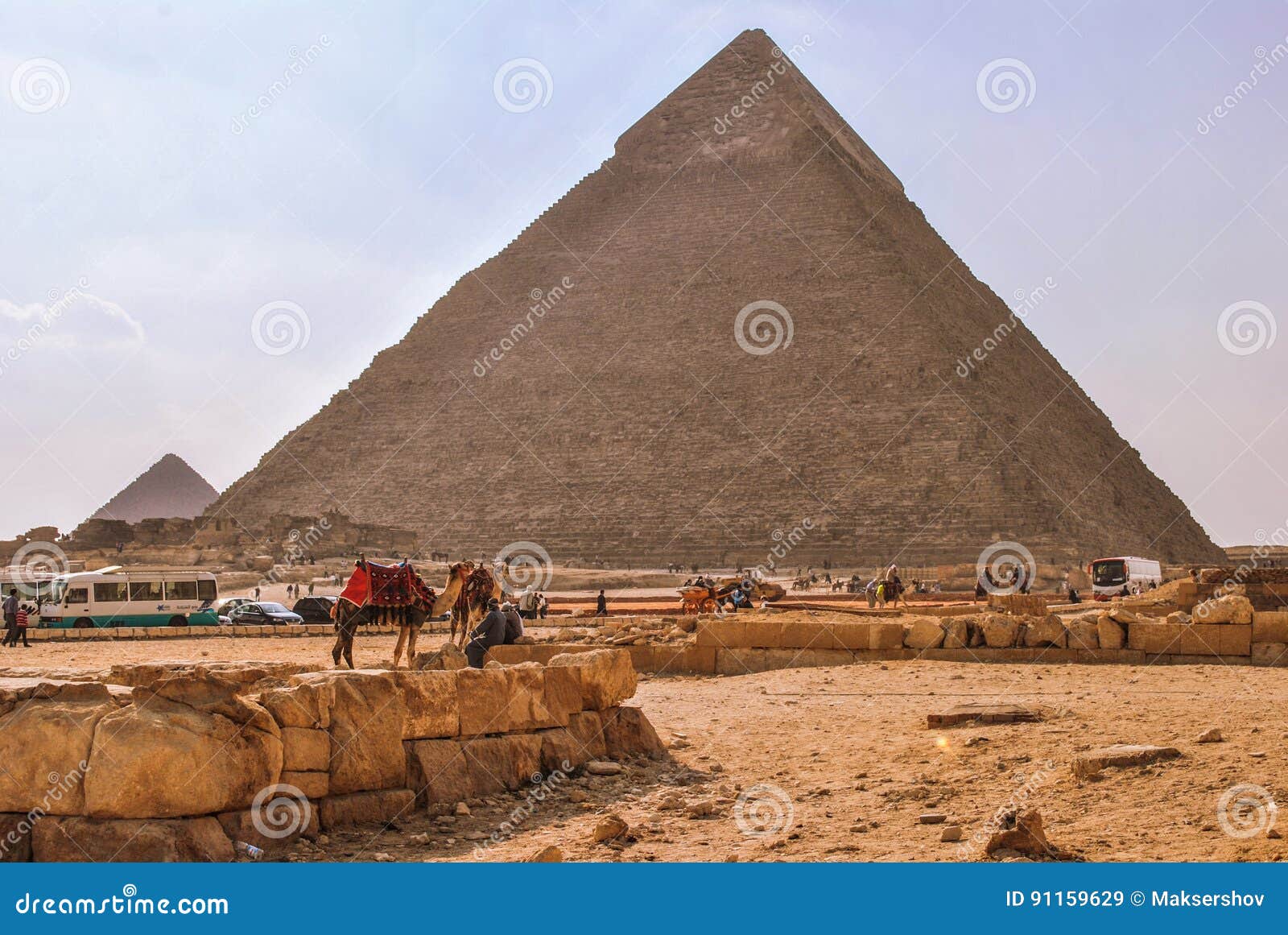 Great Pyramids in Giza, Cairo, Egypt Editorial Stock Image - Image of ...