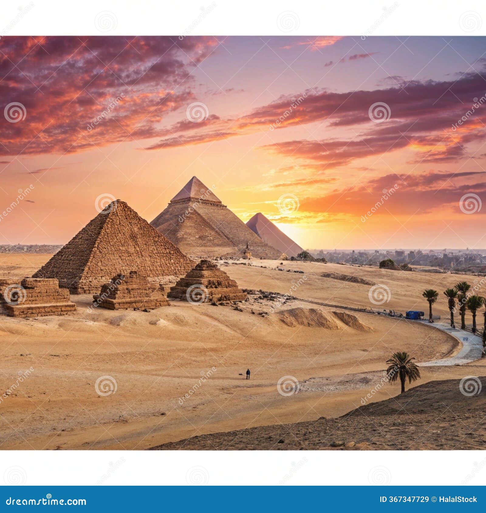 Great Pyramids Of Egypt, Graphic Linear Tonal Drawing By Sepia, Toned ...