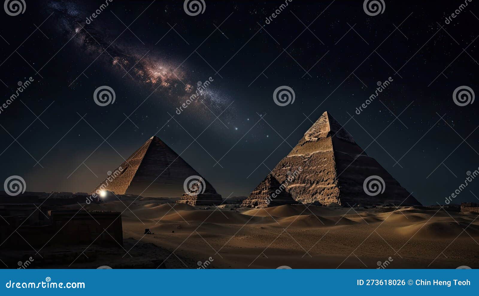 The Great Pyramids of Giza and the Milky Way in Egypt, Generative AI ...