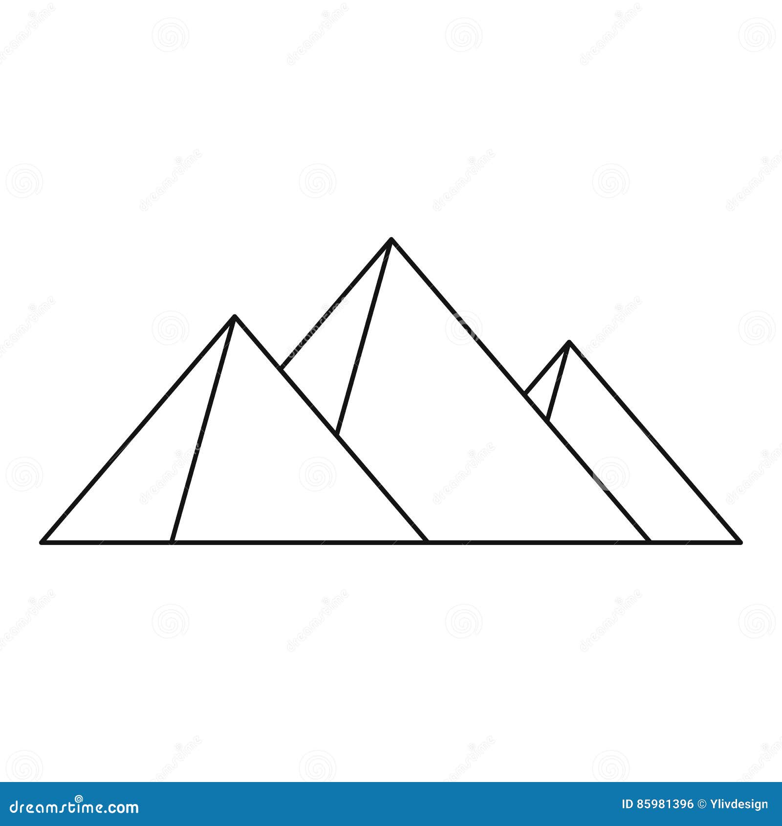 Great Pyramids Icon, Outline Style Stock Vector - Illustration of ...